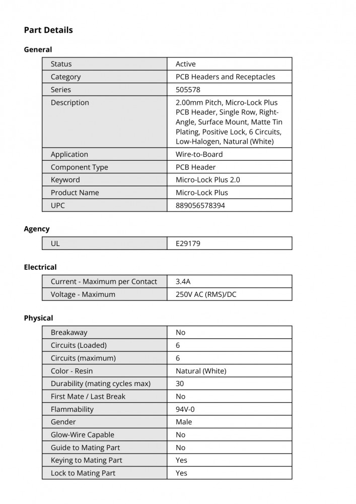 Technical document page 2 for product 5055780670