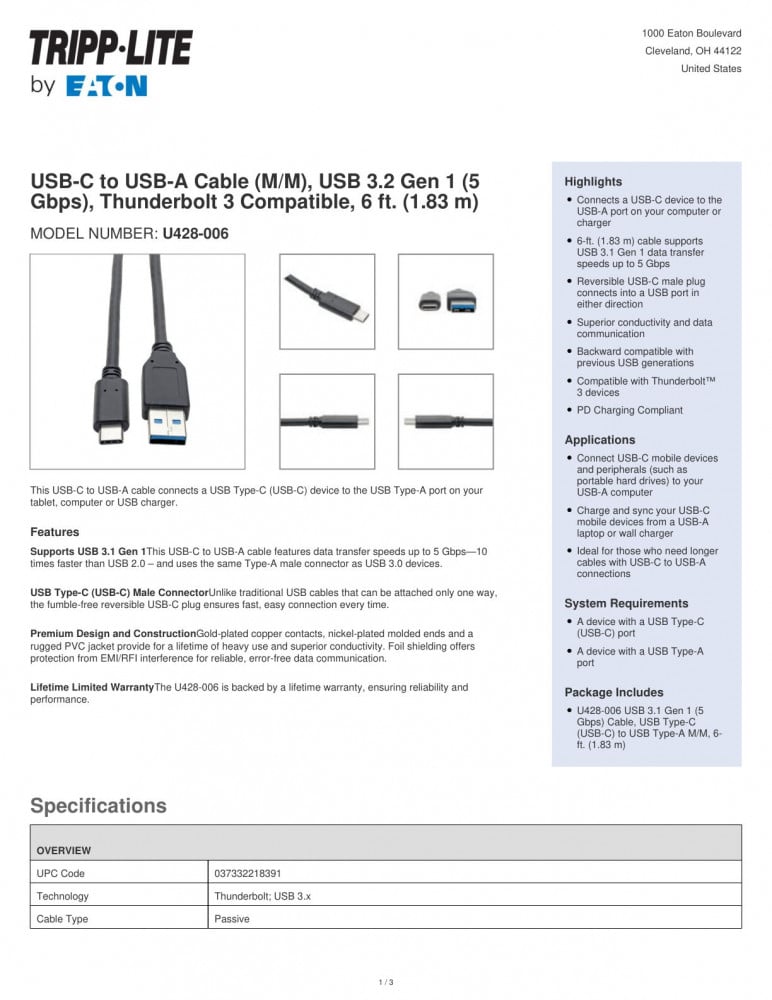 U428-006 technical document page 1