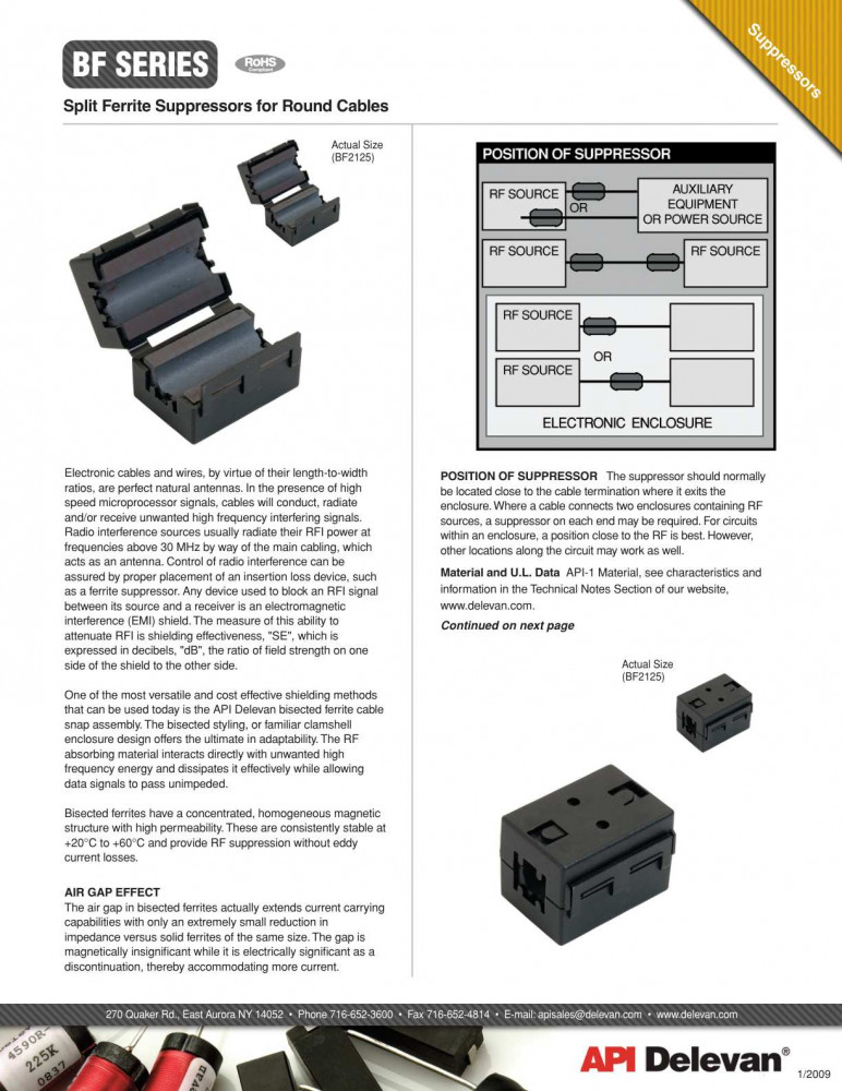 API Delevan BF1835 datasheet page 1
