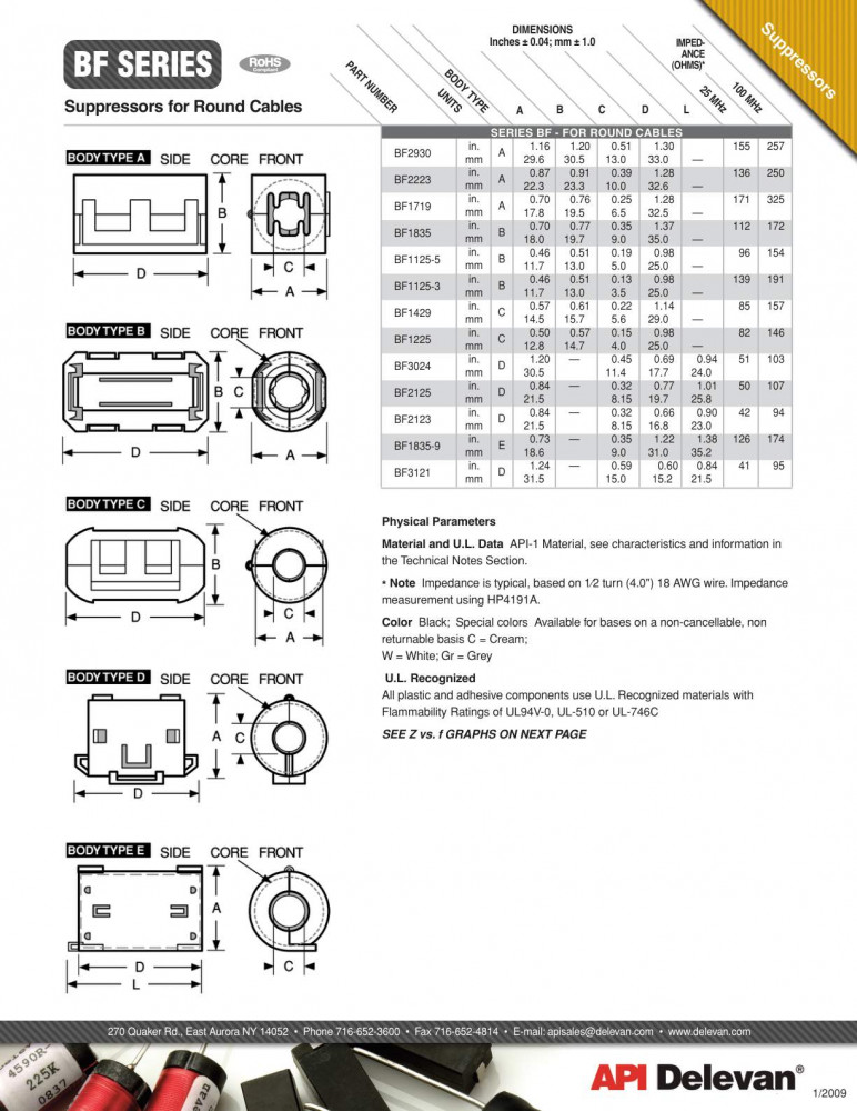 API Delevan BF1835 datasheet page 2