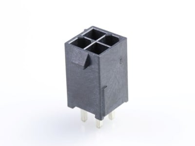 Mini-Fit Jr. Reflow Solder Capable Header, 4.20mm Pitch, Dual Row, Vertical, 8 Circuits, 1.57mm PCB Thickness, with PCB Pegs, LCP Housing, with Tin (Sn) Plating, Glow-Wire Capable, Tape and Reel, with Pick-and-Place Tape
