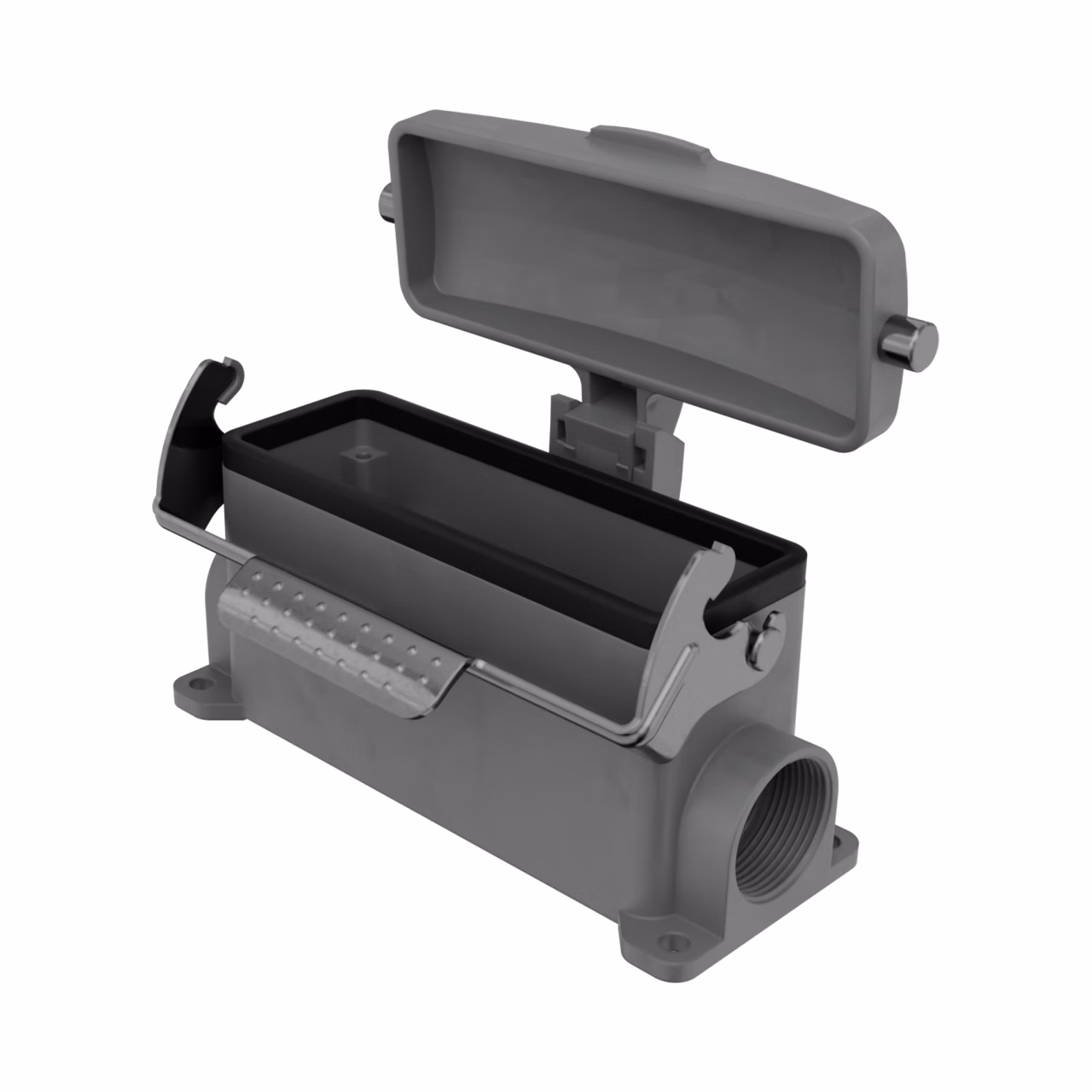 Heavy-Duty Standard (STD) Single Lever Surface Mount Housing, Die-cast Aluminum, with 1 Lever, with Cover, with Gasket, Size 24B «104x27», Pg21x2 Thread, Grey for sale