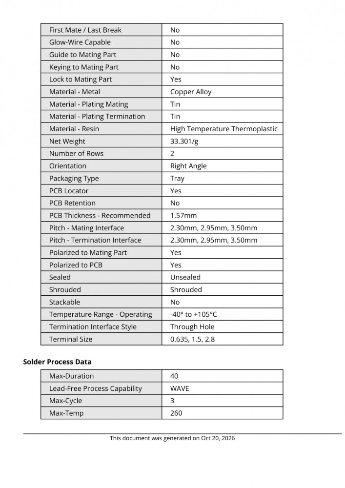 Technical document image 3 for MOLEX 349974001