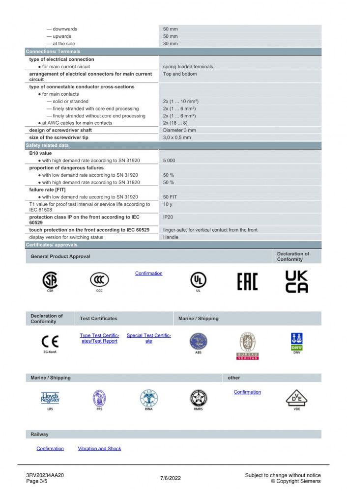 3RV20234AA20 technical document page 3