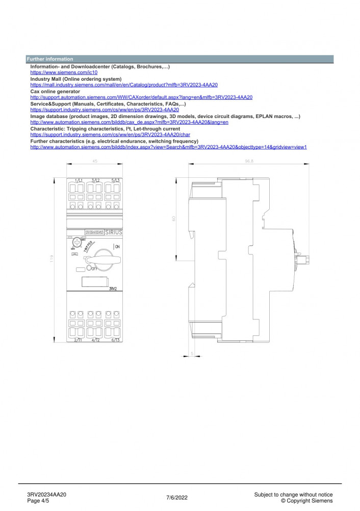 3RV20234AA20 technical document page 4