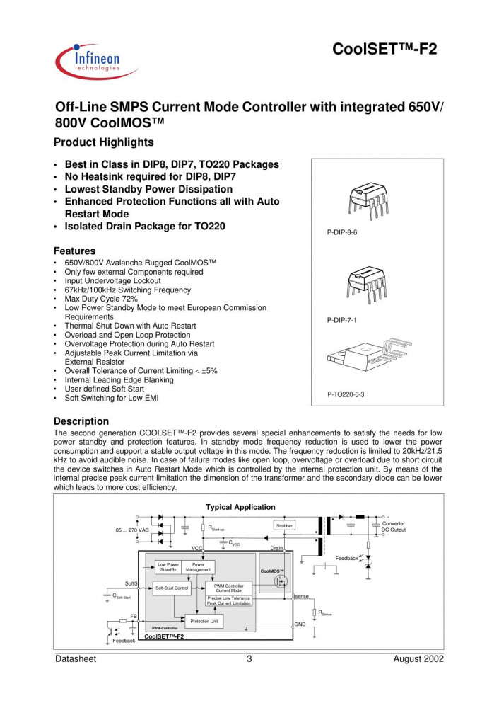 ICE2A765P datasheet page 3