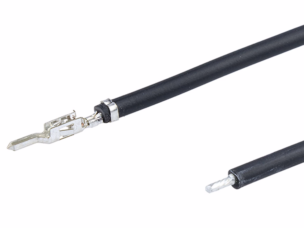 Pre-Crimped Lead Mini-Fit Versa Color Female-to-Pigtail, Tin (Sn) Plating, 450.00mm Length, 18 AWG, Black