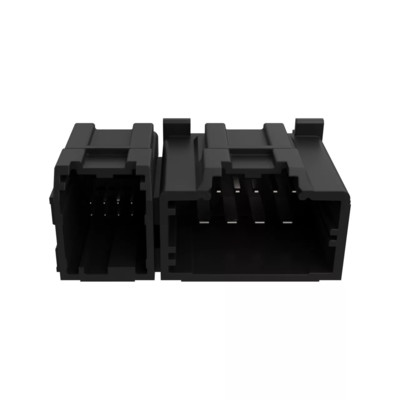 Stac64 2 Bay Right-Angle Headers, Plastic Pin-Alignment-Plate, 18 Circuits, Bay A 8 Circuits Signal Header, Polarization A, Black; Bay B 10 Circuit Power Header, Polarization A, Black; Tube, Tray for sale