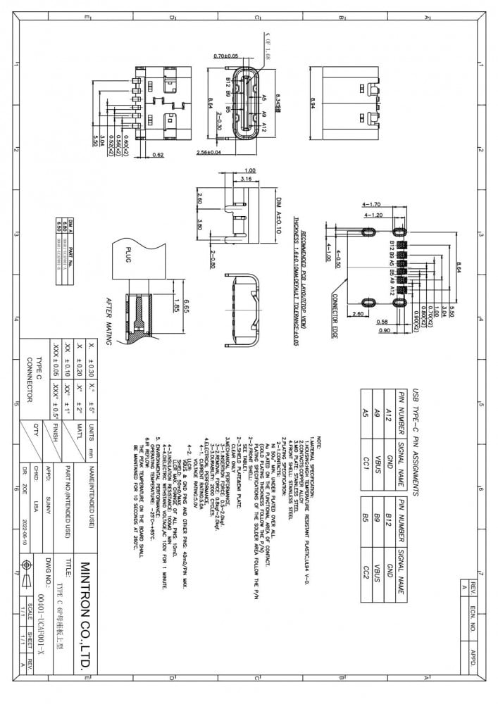 MINTRON 00401-UCAF001-X technical document preview