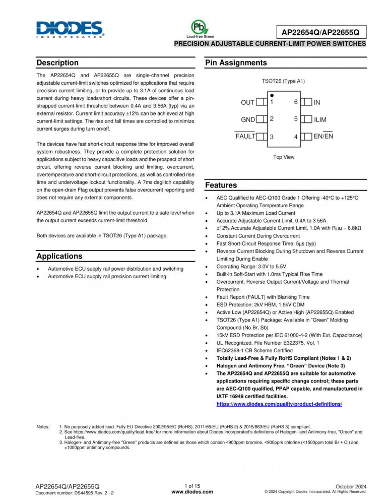 AP22655Q datasheet page 1