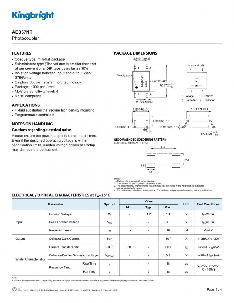 AB357NT datasheet page 1