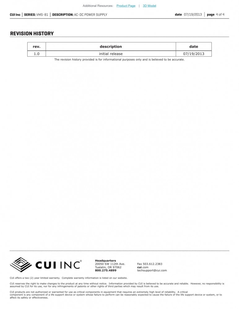 CUI VMS-81 datasheet page 4
