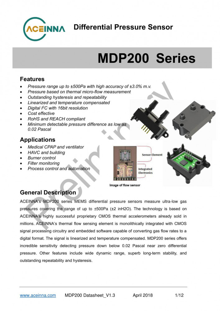 MDP200 datasheet page 1