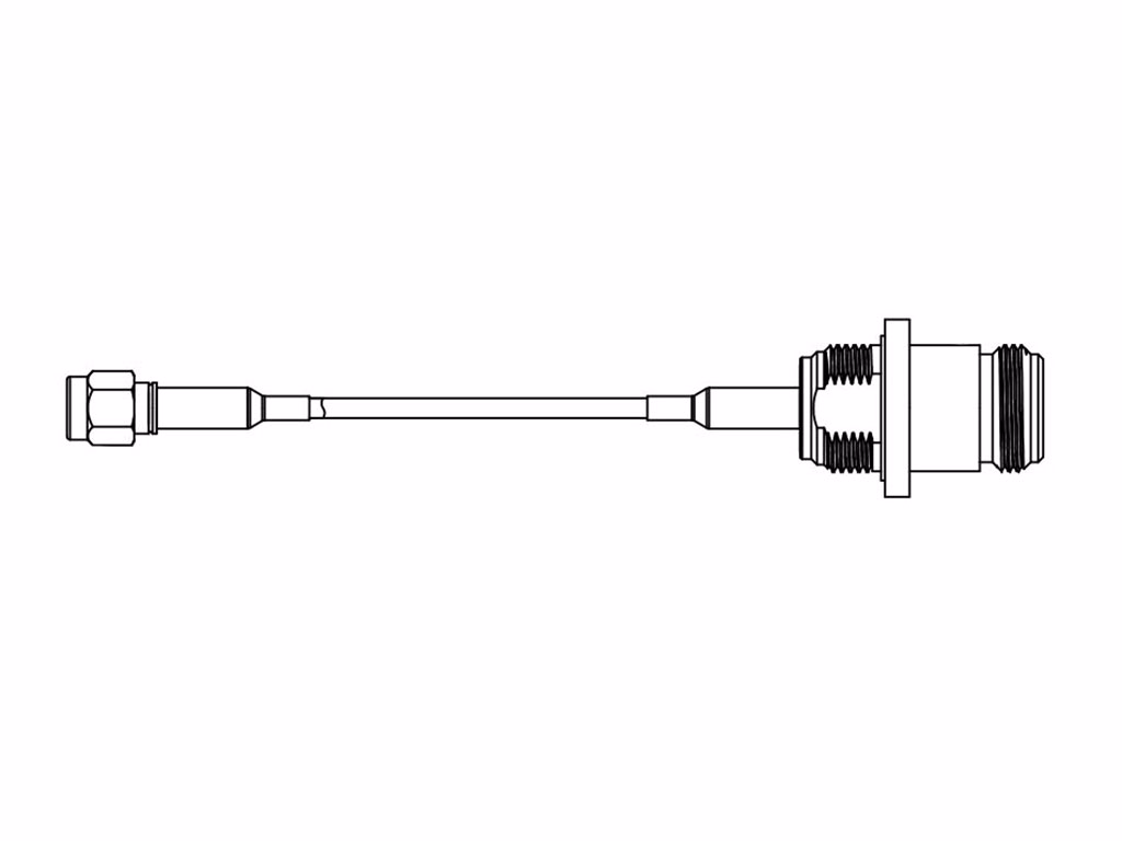 SMA Straight Bulkhead Jack to MMCX Straight Plug on RG-316 Cable, 203.20mm Length, 50 Ohms