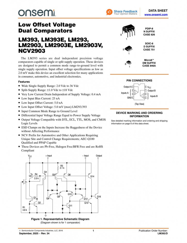 LM293 datasheet page 1
