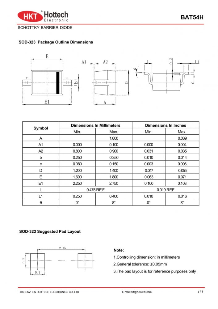 BAT54H datasheet page 3