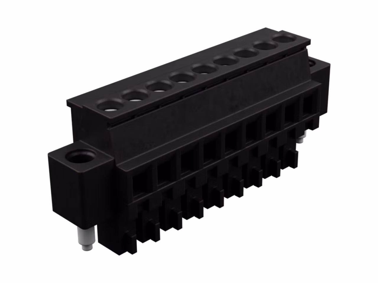 3.81mm Pitch Eurostyle Vertical Plug, with Retention Screws and Standard Imprinting, Front Wire Entry, Gold (Au) Plated, Black, 9 Circuits for sale