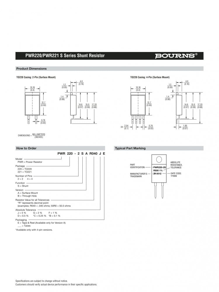 BOURNS PWR220 S Series datasheet page 3