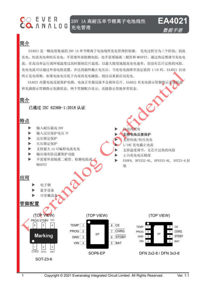 EA4021 datasheet page 1