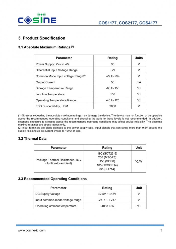 COS1177SR datasheet page 3