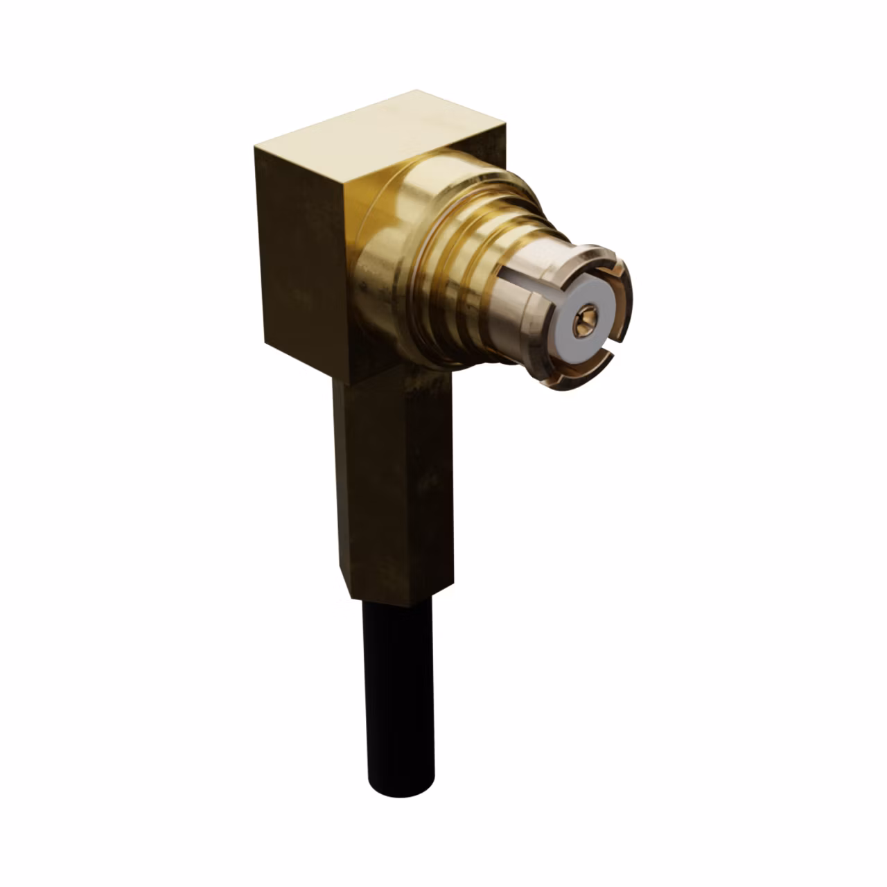 SMP Jack, Right-Angle, Crimp, Brass Body, Gold (Au) Plated, RG-178/RG-196 Cable, One Piece Per Bag, 50 Ohms for sale