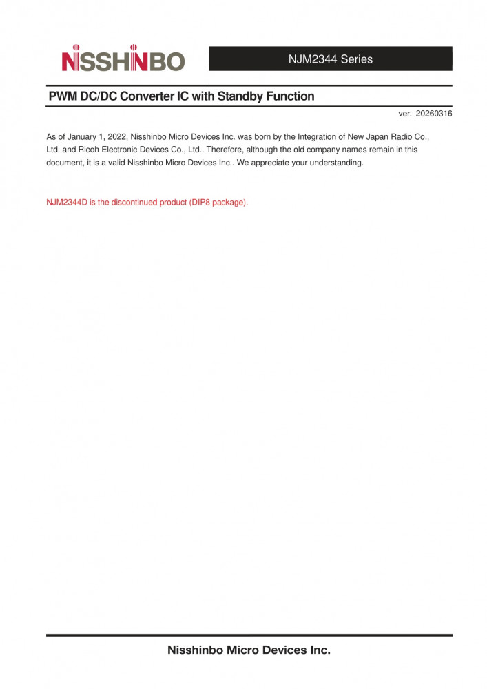 NJM2344 datasheet page 1