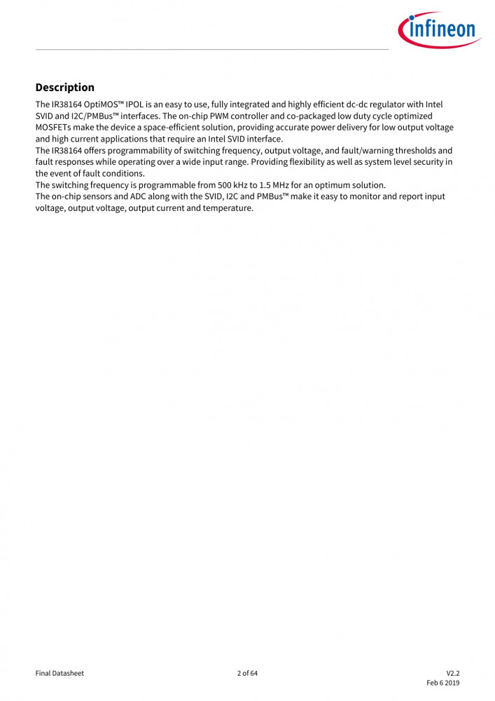 IR38164 datasheet page 2