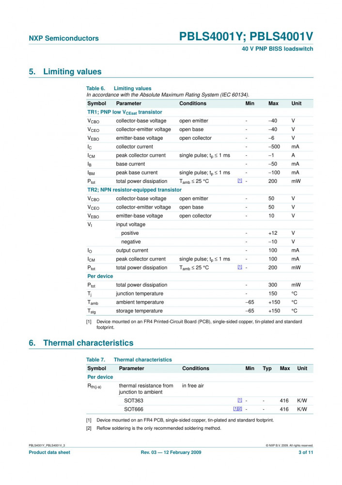 PBLS4001Y datasheet page 4