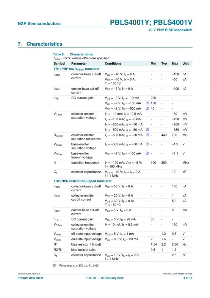 PBLS4001Y datasheet page 5