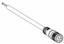 Ultra-Lock (M12) Single-Ended Cordset, 5 Poles, Female (90°) to Pigtail, 22 AWG, PVC Cable, 6.0m (19.68') Length