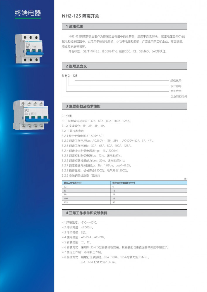 CHINT NH2-125 technical document page 1