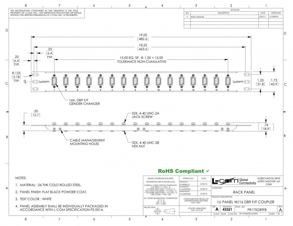 L-com PR175GB9FB technical drawing