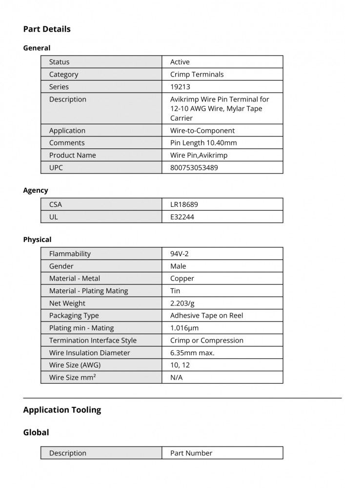 MOLEX 192130008 technical document page 2