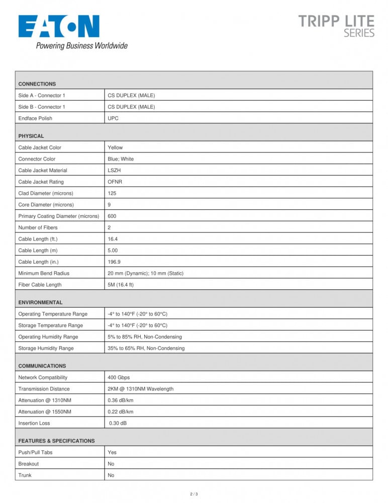 Eaton N381C-05M technical document page 2