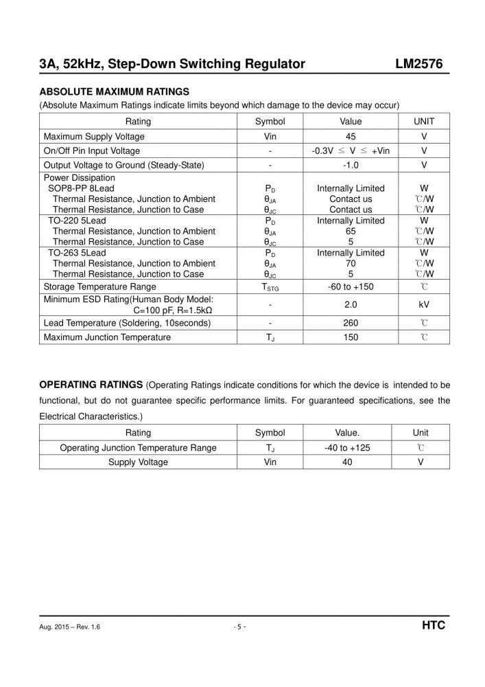 LM2576HVDP-ADJ datasheet page 5