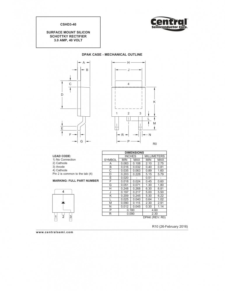 CSHD3-40 TR13 PBFREE datasheet page 2