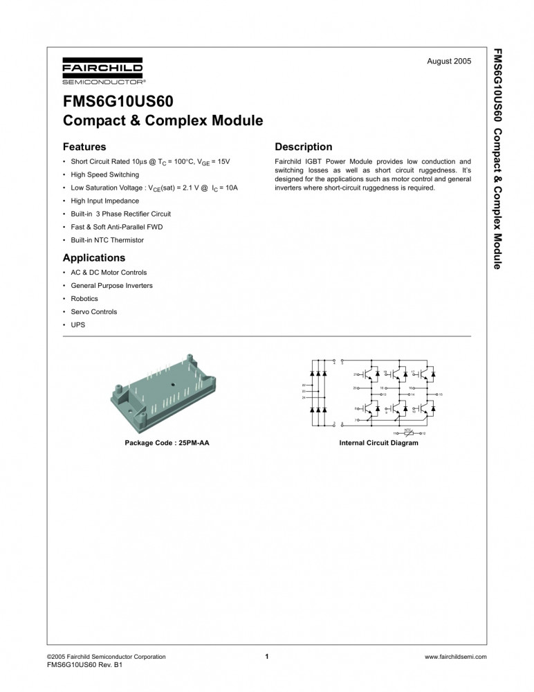 FMS6G10US60 datasheet page 1