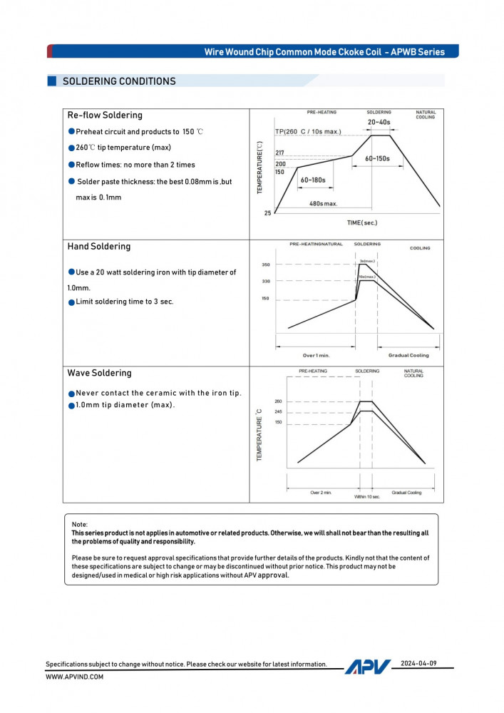APV APWB4532 datasheet page 5
