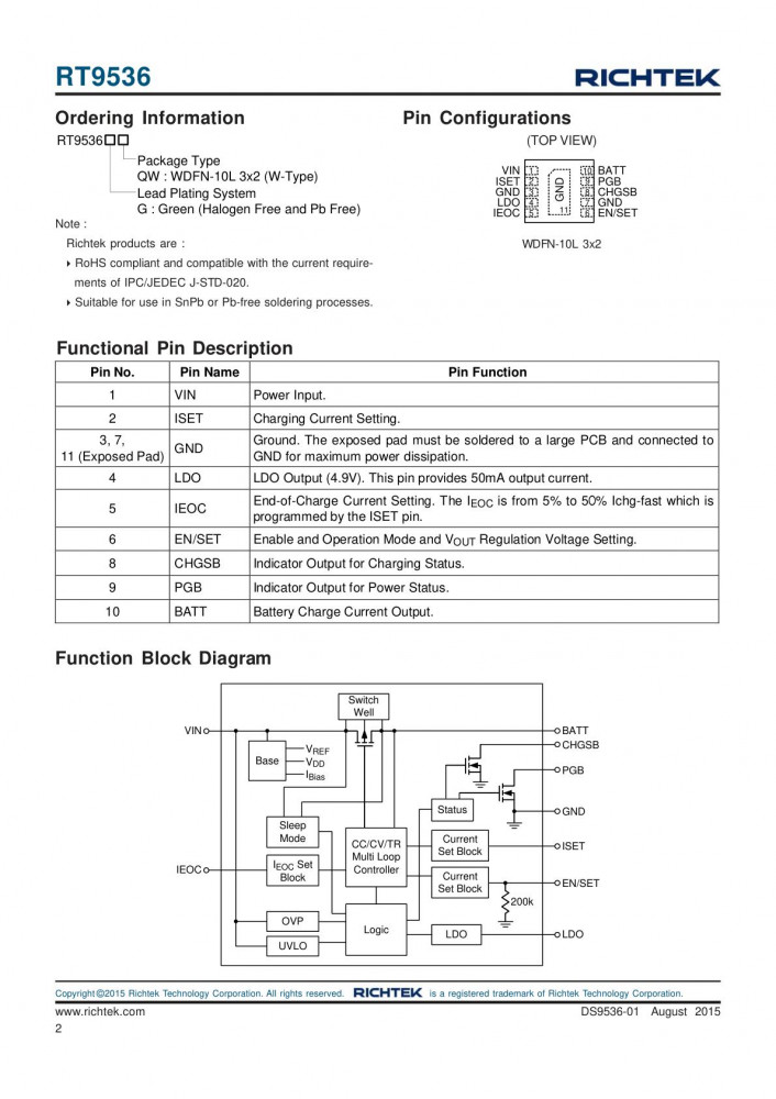 RT9536 datasheet page 2