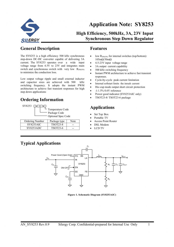 SY8253AIC datasheet page 1