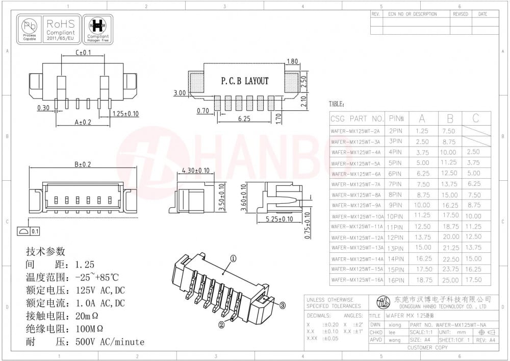 WAFER-MX125WT-2A technical document page