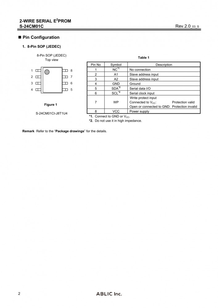 S-24CM01C datasheet page 2
