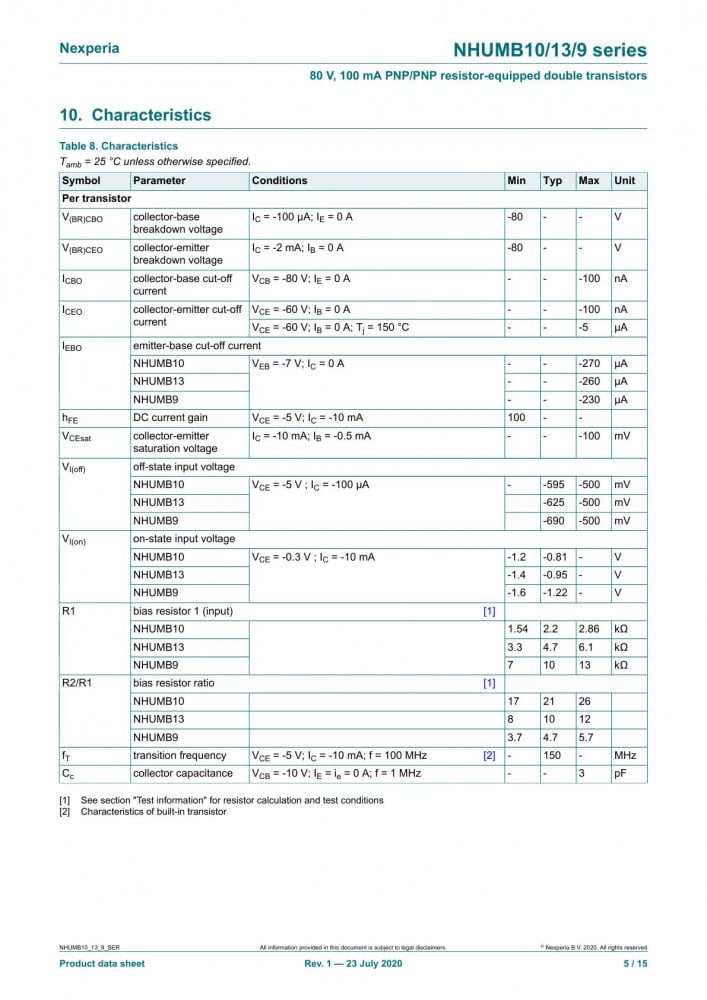 NHUMB10F datasheet page 5