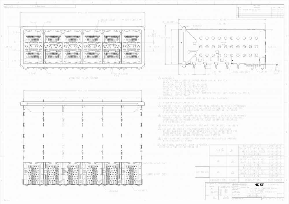 TE Connectivity 2007567-6 drawing page 1