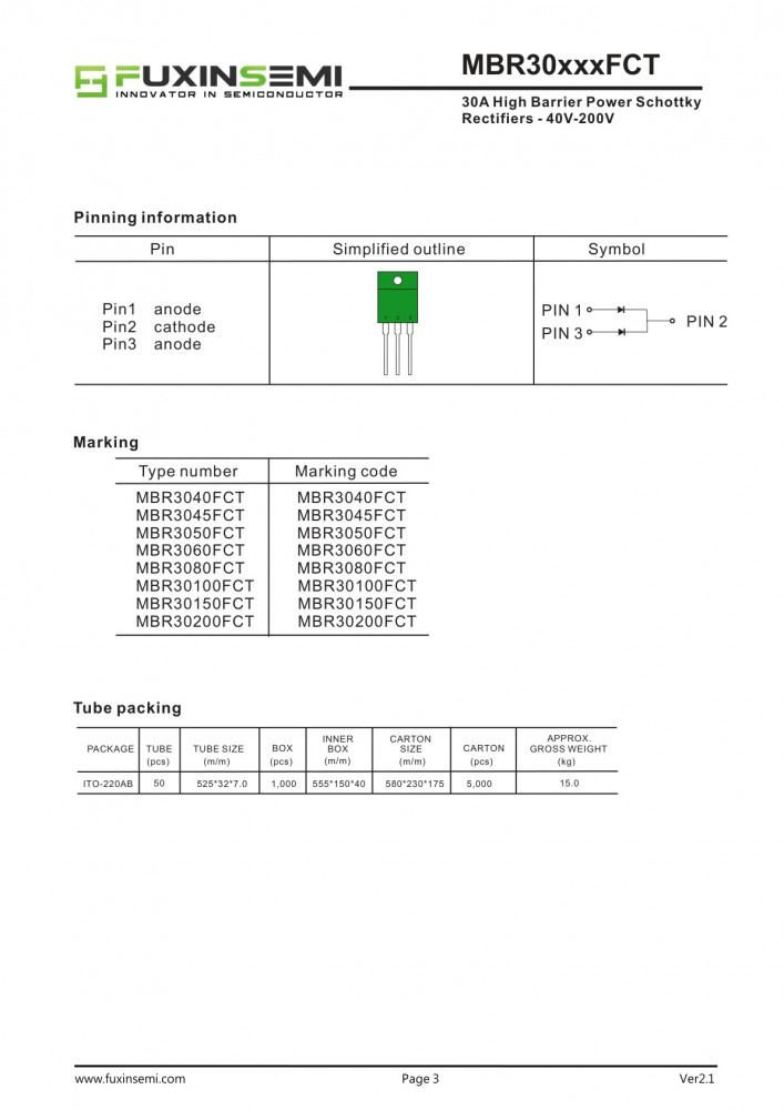 MBR3060FCT datasheet page 3