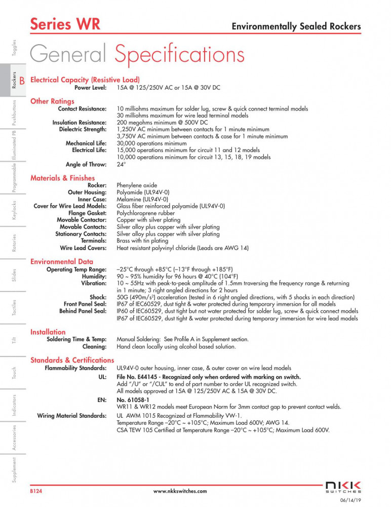 WR13AS technical document page 1
