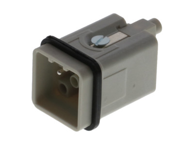 Heavy-Duty BUS Circular or Coaxial Connector Insert, Male, 2-Pole, 10A, Size 3A «21x21»