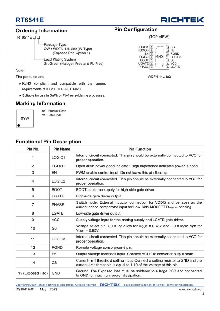 RT6541E datasheet page 2