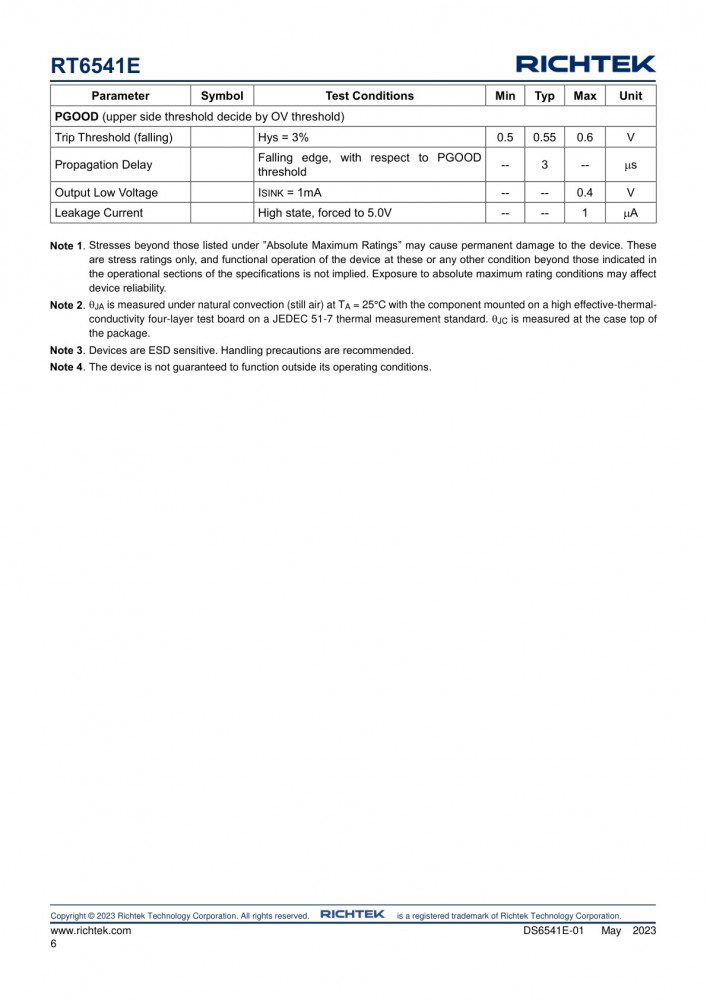 RT6541E datasheet page 6