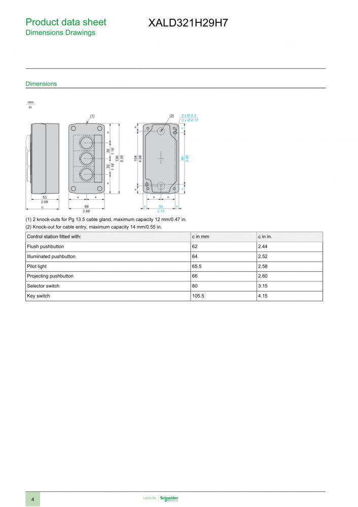 XALD321H29H7 technical document page 4